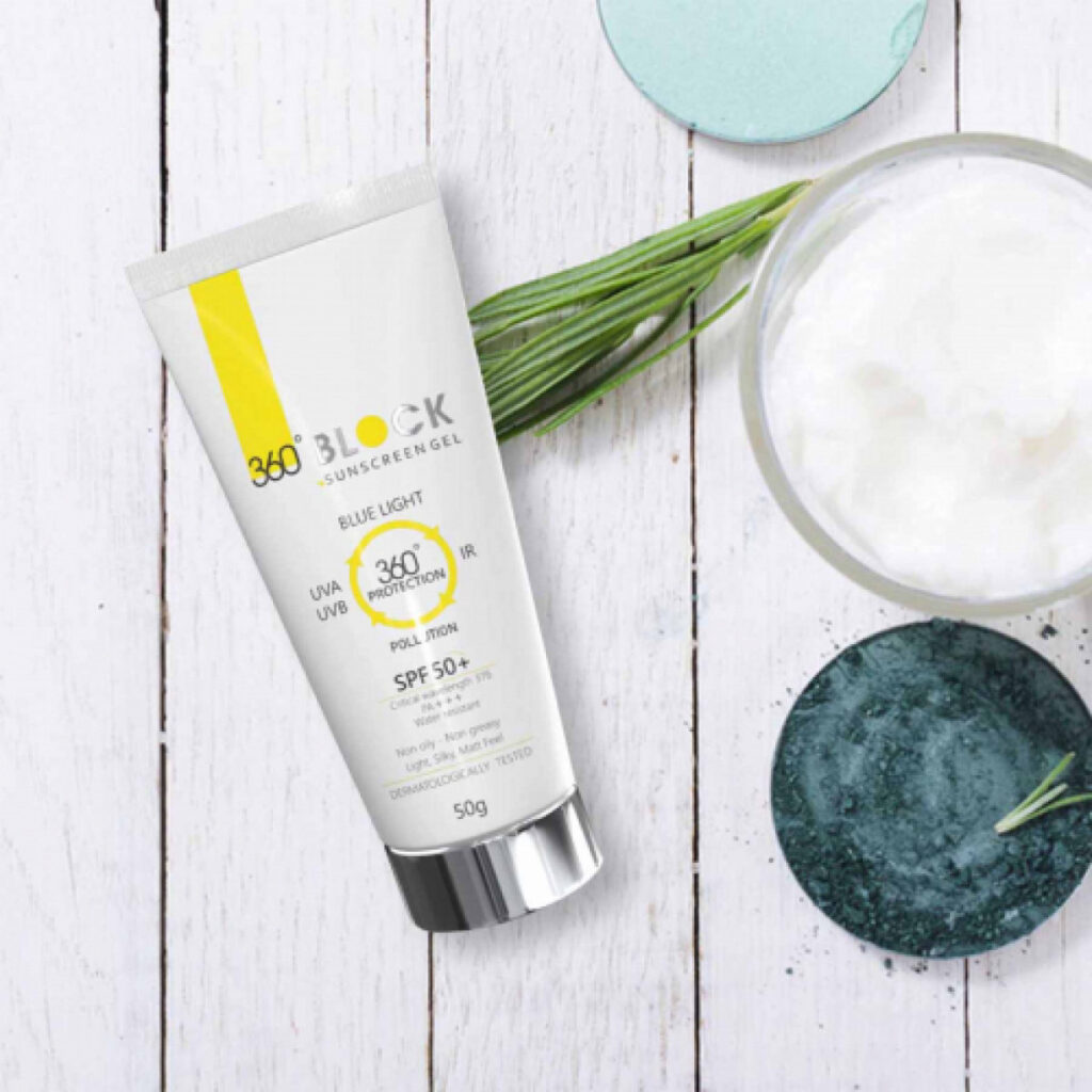 SPF50 Blue Light Infra-Red UVA UVB Full Protection 360 Block Sunscreen ...